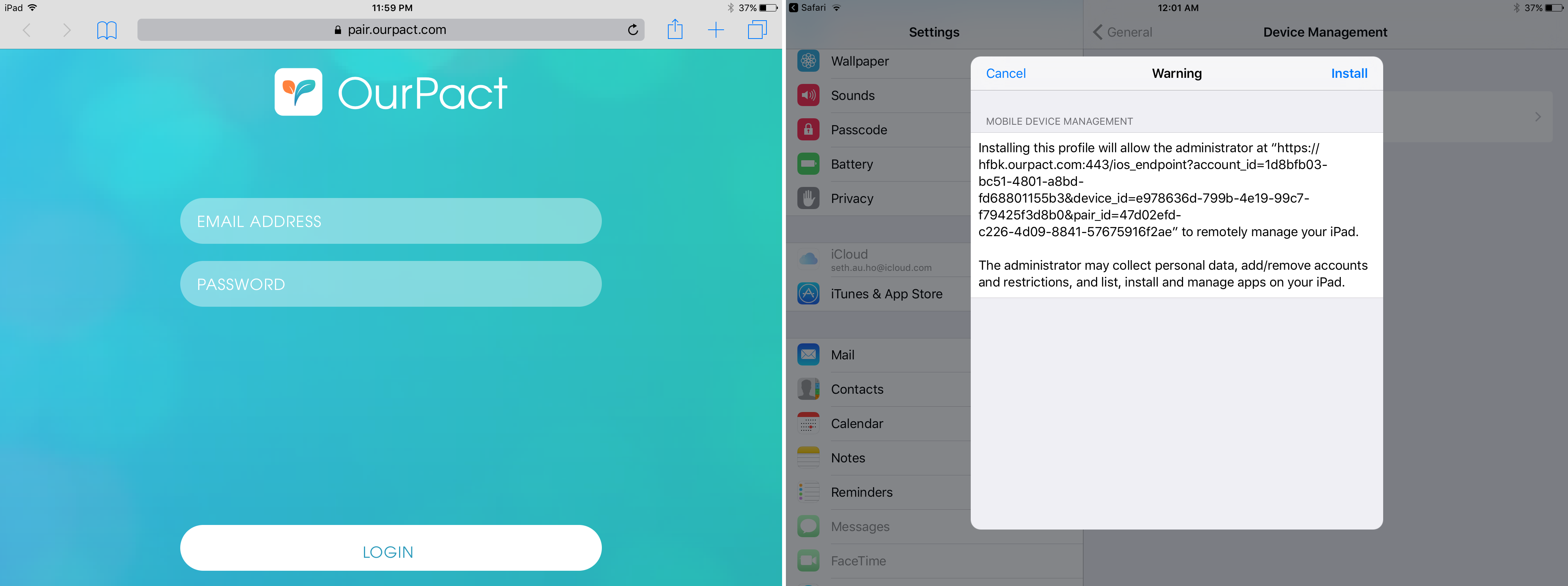 Pair Our Pact App | Ourpact Pairing – IBAL